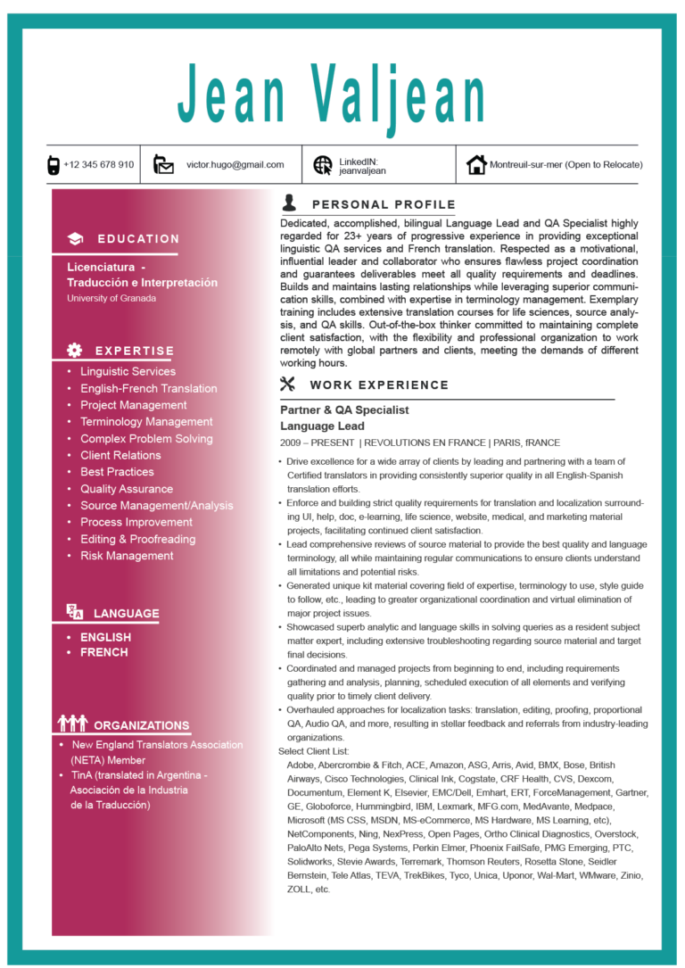 Graphical Resume – My Improved Resume